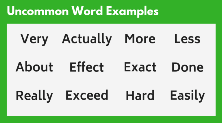 Chart With Uncommon Word Examples - Cultivated Culture