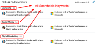 Example of LinkedIn profile skills section - Cultivated Culture