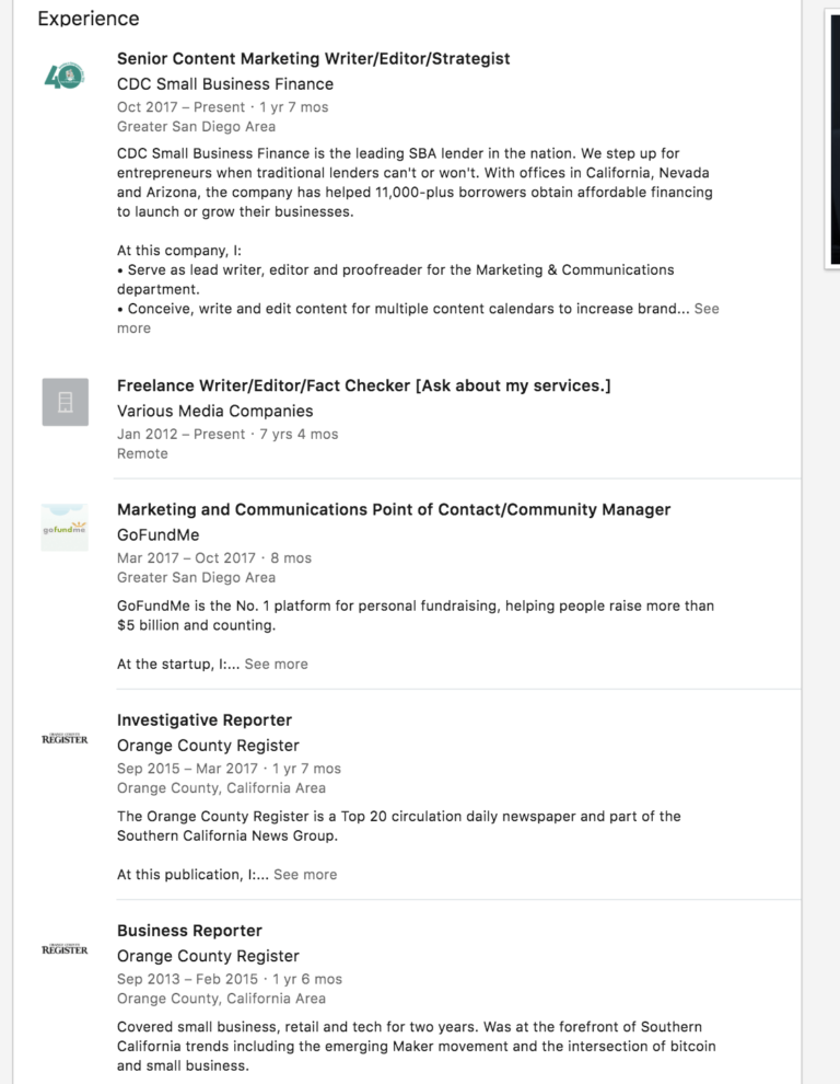 Example of career progression experience - Cultivated Culture