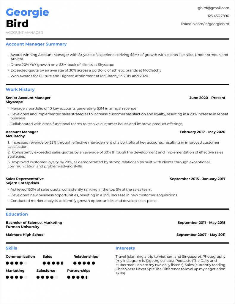 Account Manager Resume Examples For 2023 (20+ Skills & Templates)