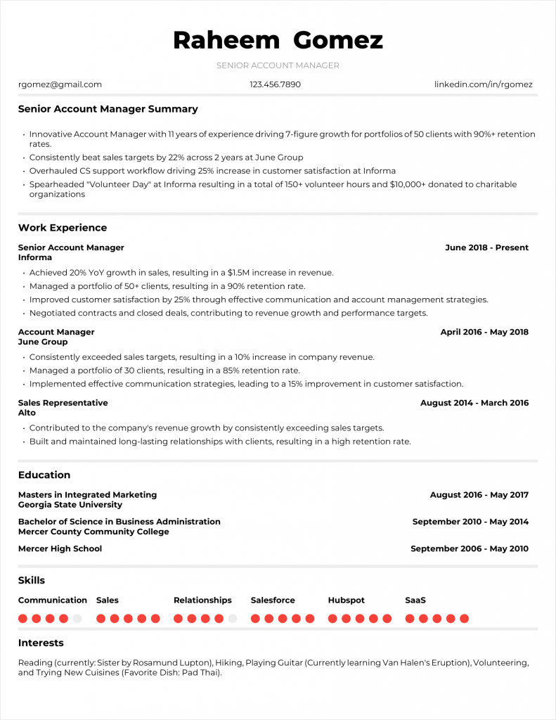 Account Manager Resume Examples For 2023 (20+ Skills & Templates)