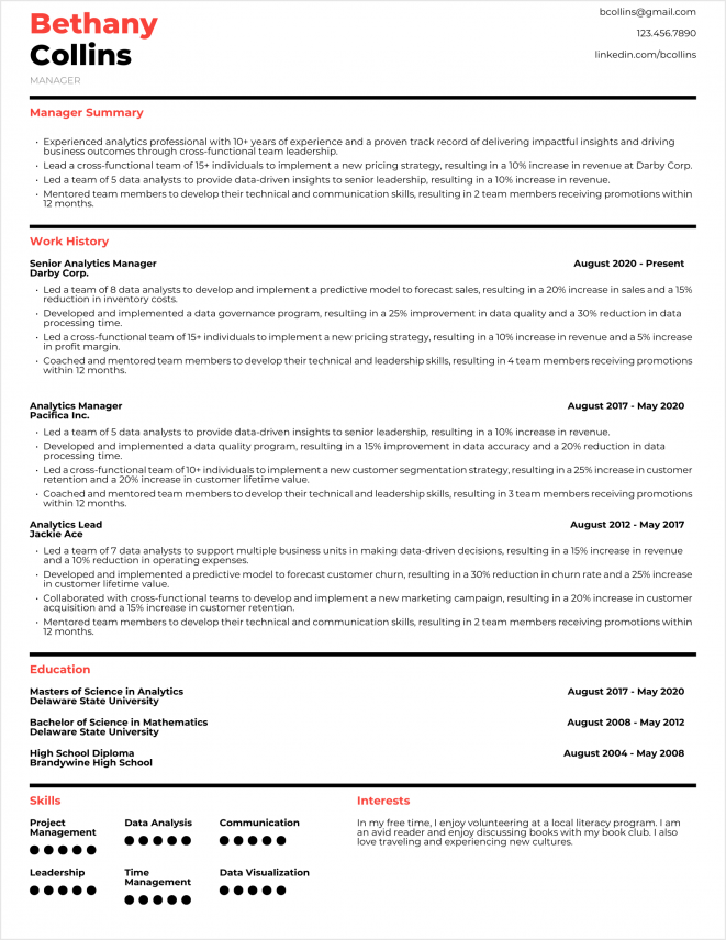 Manager Resume Examples For 2024 (20+ Skills & Templates)