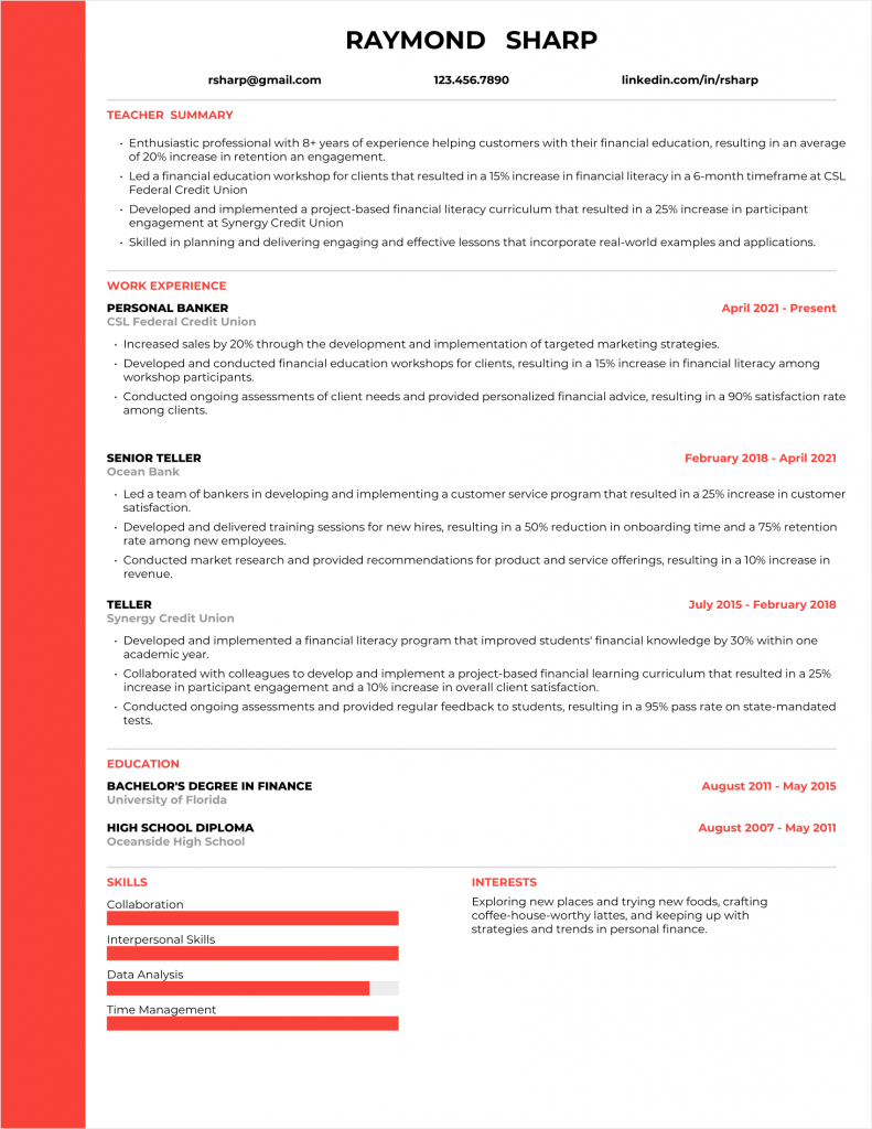 Teacher Resume Examples For 2023 (20+ Skills & Templates)