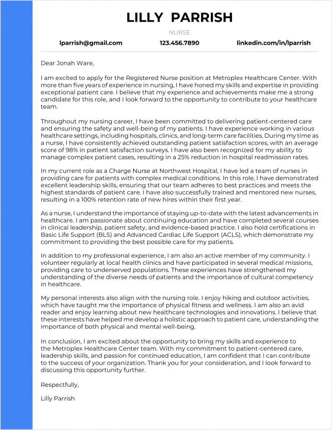 Nursing Cover Letter Examples For 2023 (20+ Skills & Templates)
