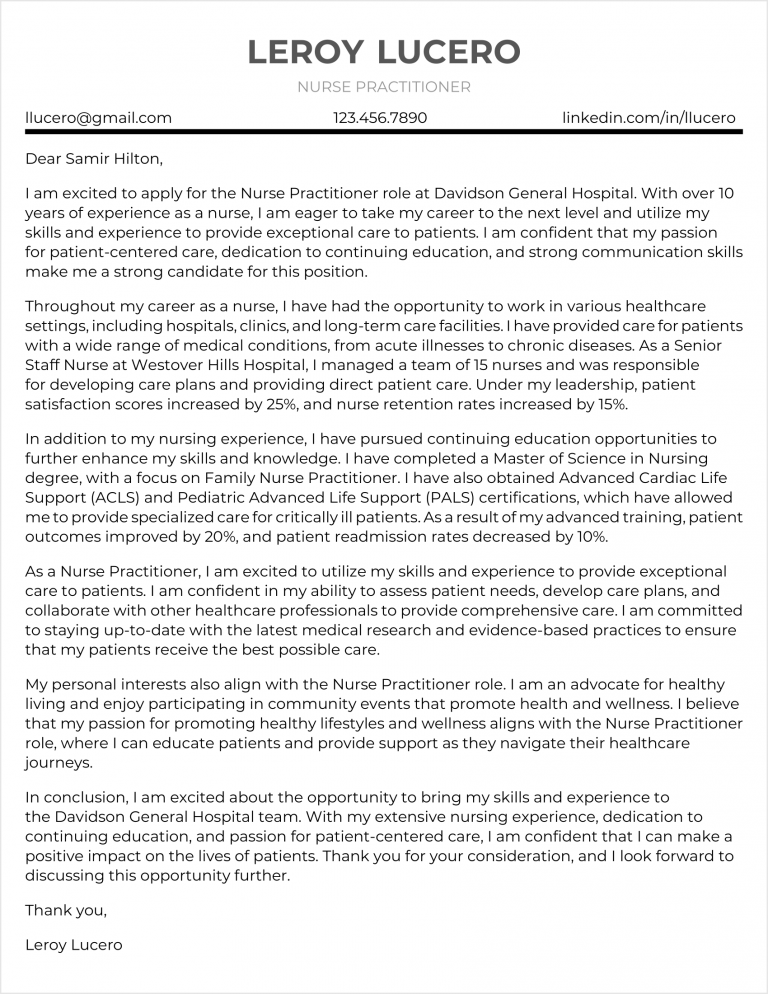 Nursing Cover Letter Examples For 2023 (20+ Skills & Templates)