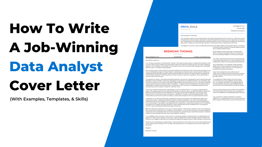 Data Analyst Cover Letter Examples For 2024 (20+ Skills & Templates)