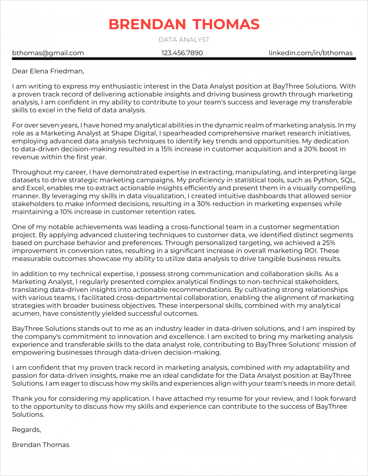 Data Analyst Cover Letter Examples For 2024 (20+ Skills & Templates)