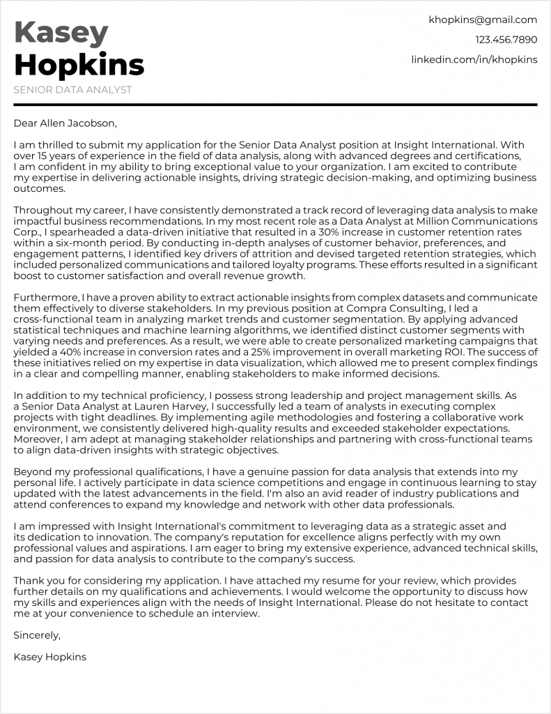 Data Analyst Cover Letter Examples For 2024 (20+ Skills & Templates)