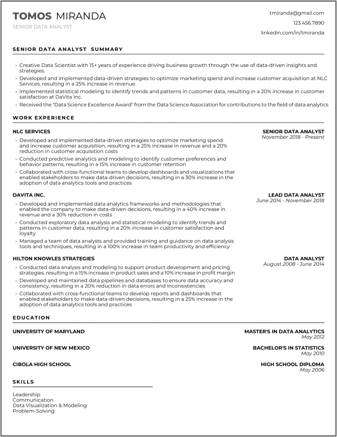 Data Analyst Resume Examples For 2023 (20+ Skills & Templates)