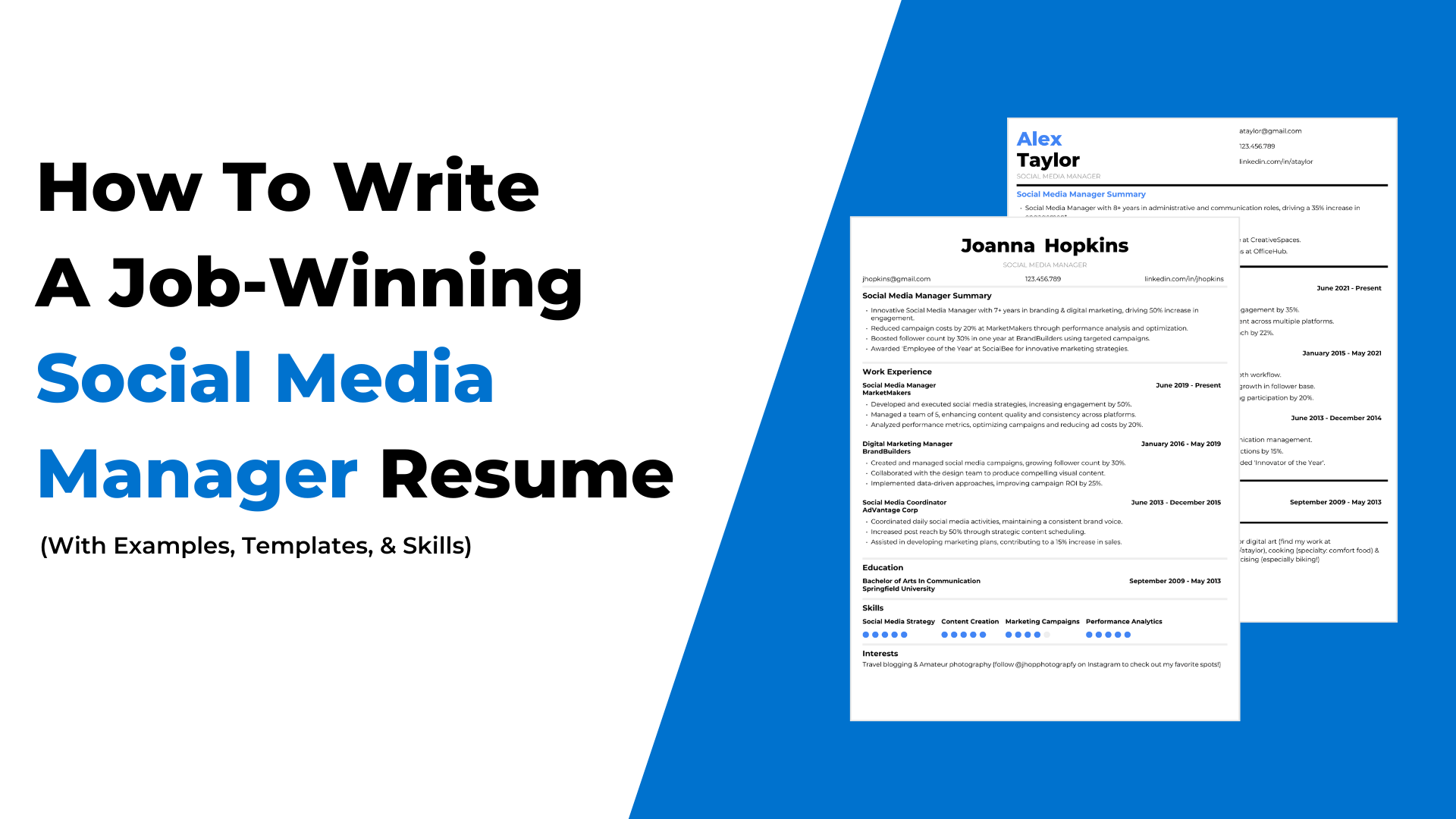 Social Media Manager Resume Examples For 2025 (20+ Skills & Templates)