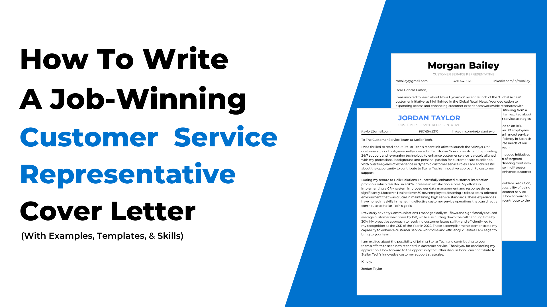 Customer Service Representative Cover Letter Examples For 2025 (20 ...