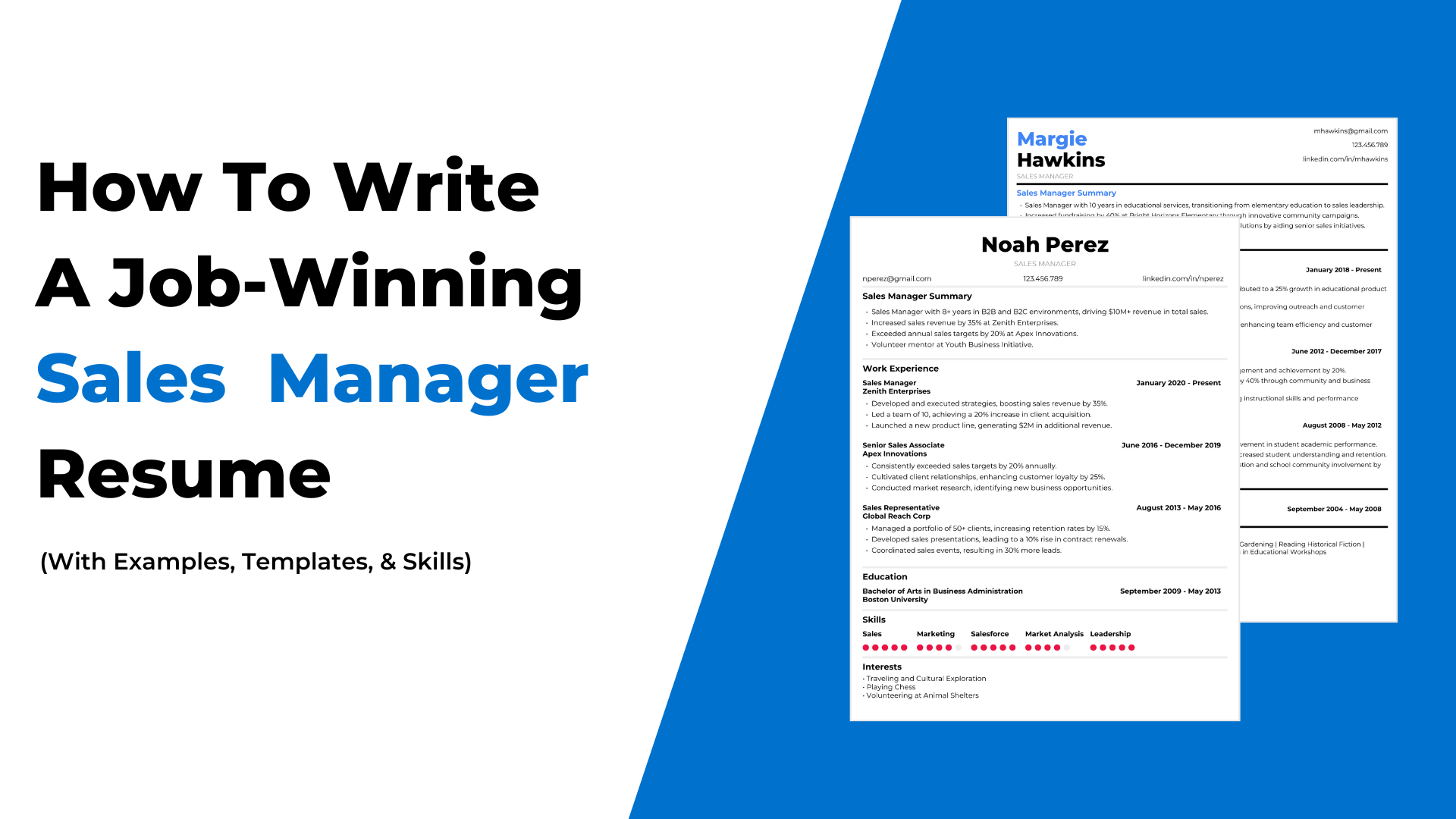 Sales Manager Resume Examples For 2025 (20+ Skills & Templates)